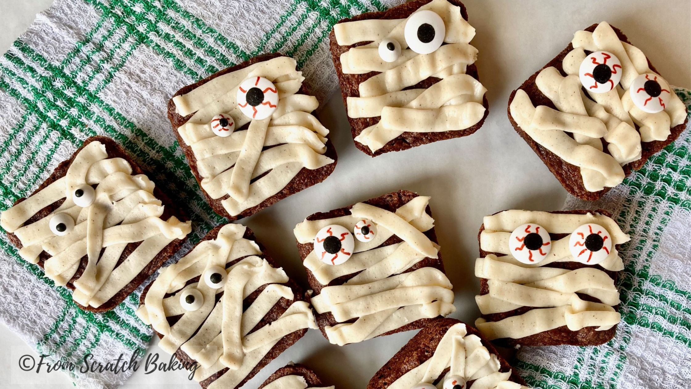 Frightfully Delicious Mummy Brownies | From Scratch Baking