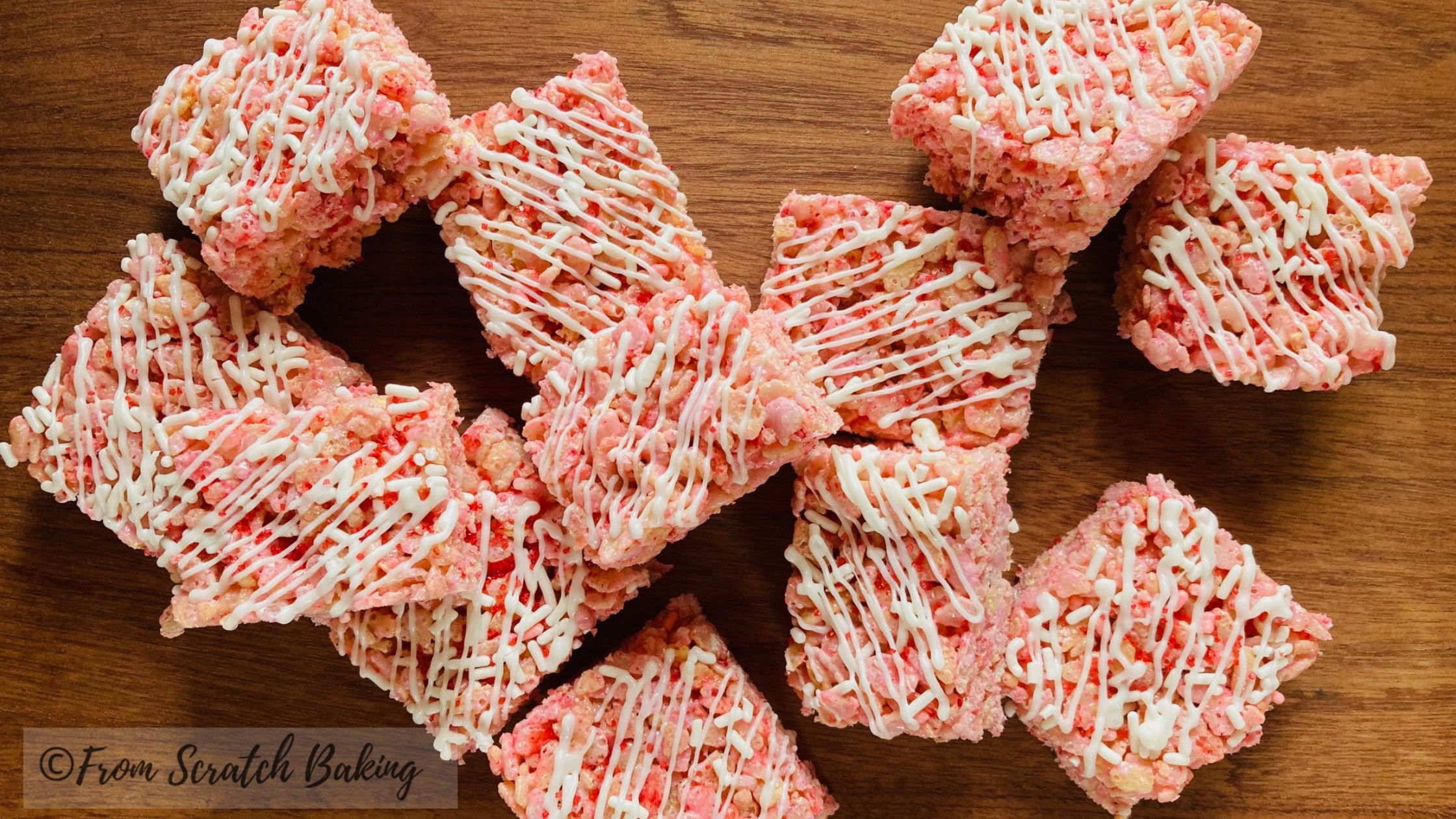 Simple, No-Bake Valentine’s Day Rice Krispie Treats | From Scratch Baking